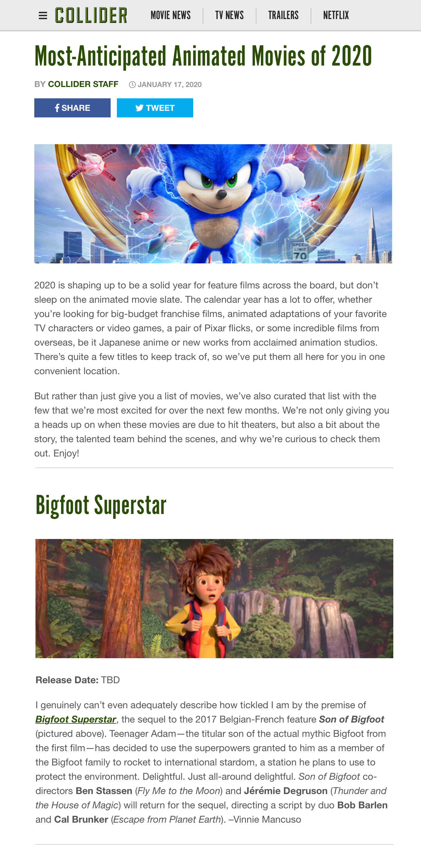 Collider’s Most Anticipated Animated Movies of 2020 | Cal & Bob